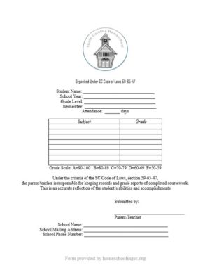 Free Printable Report Card